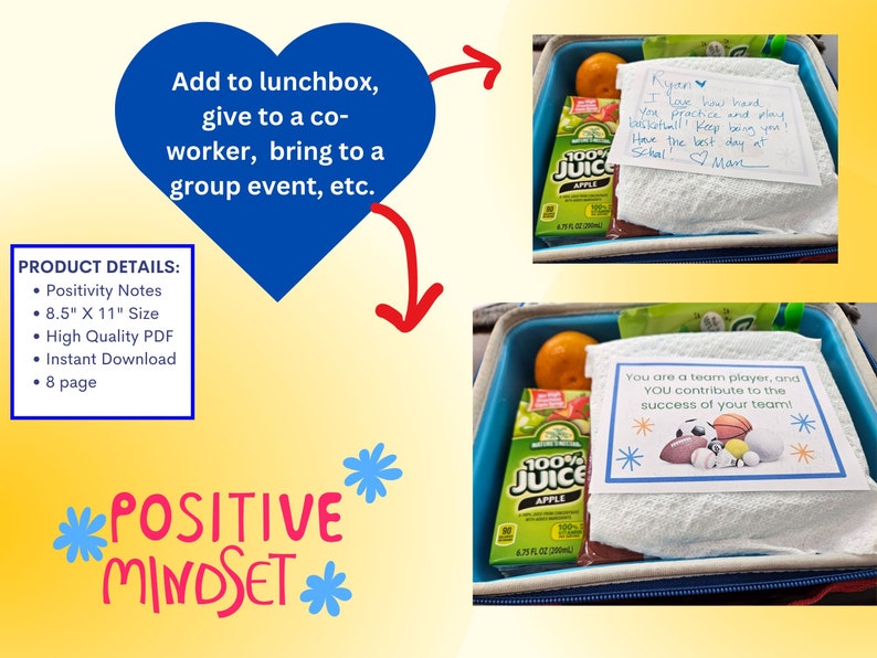 40 Positivity Lunch Notes, Self-affirmations, Growth Mindset, Office ...