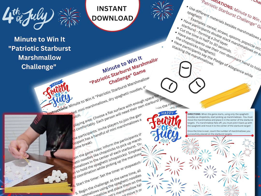 Minute to Win It "patriotic Starburst Marshmallow Challenge", 4th of ...
