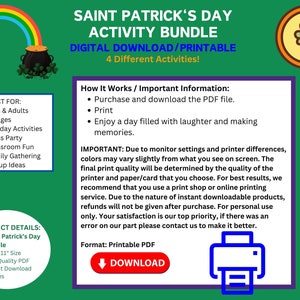 Saint Patrick's Day Activity Bundle, Word Scramble, Scattergories, A to ...