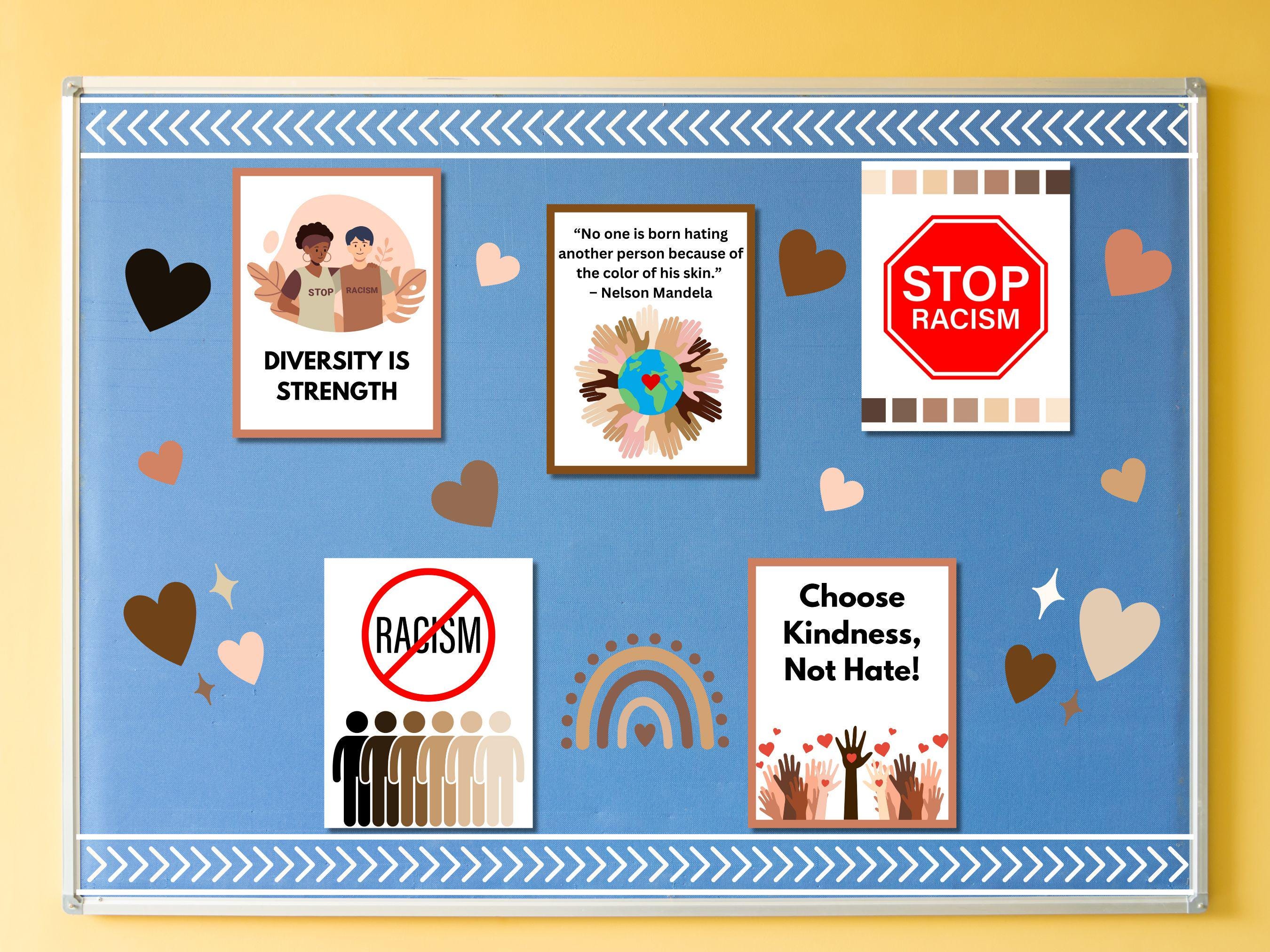 End Racism Printable Signs, Diversity & Inclusion Wall Art, Be Kind ...