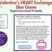 Valentine's Dice Game, Heart Exchange Game, School & Family Activity ...