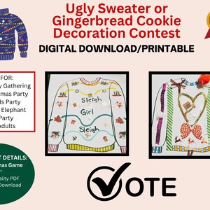 Ugly Sweater and Gingerbread Decorating Template, Digital/instant ...