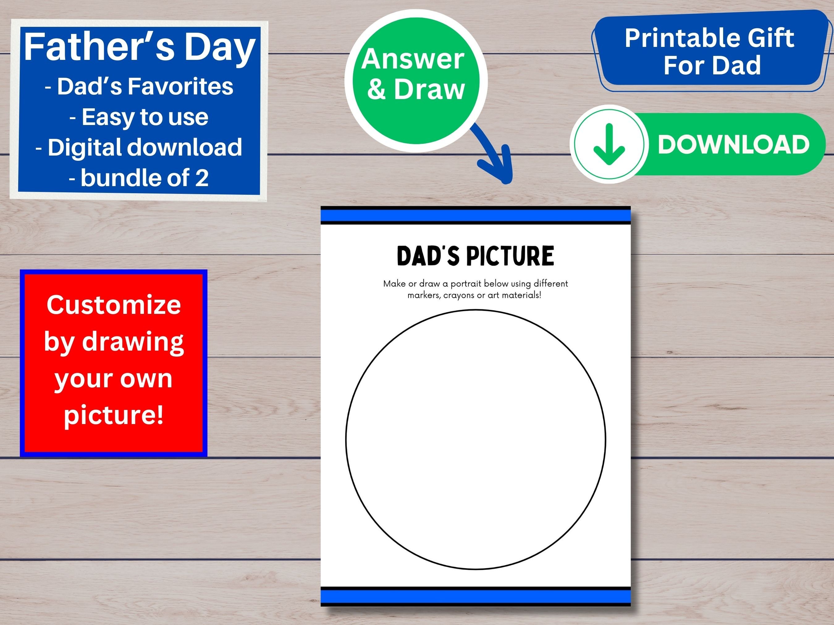 All About Dad Father's Day Printable, Personalized Father's Day ...