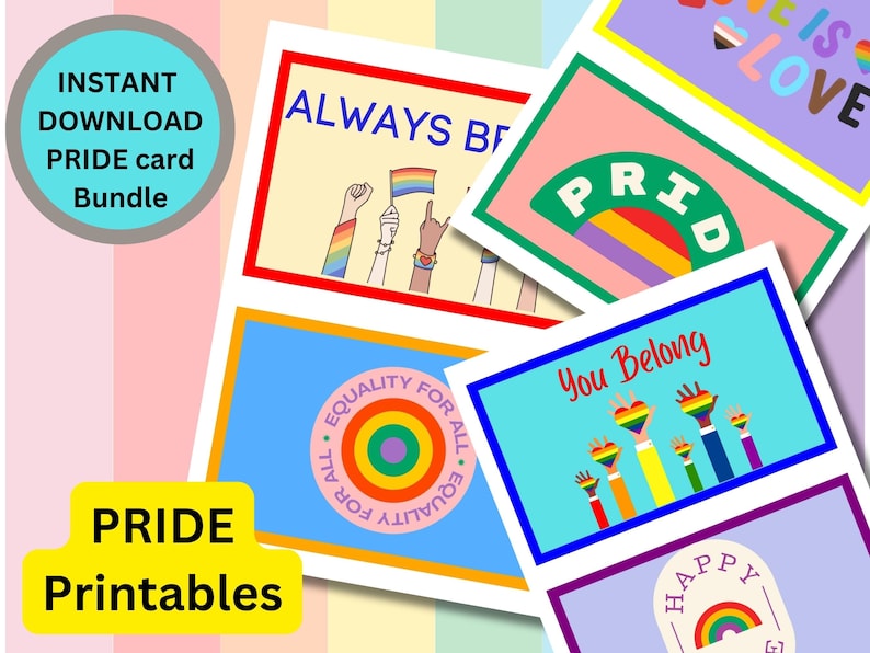 Celebrate PRIDE With Downloadable Postcards - Set of 6 LGBTQ+ Designs ...