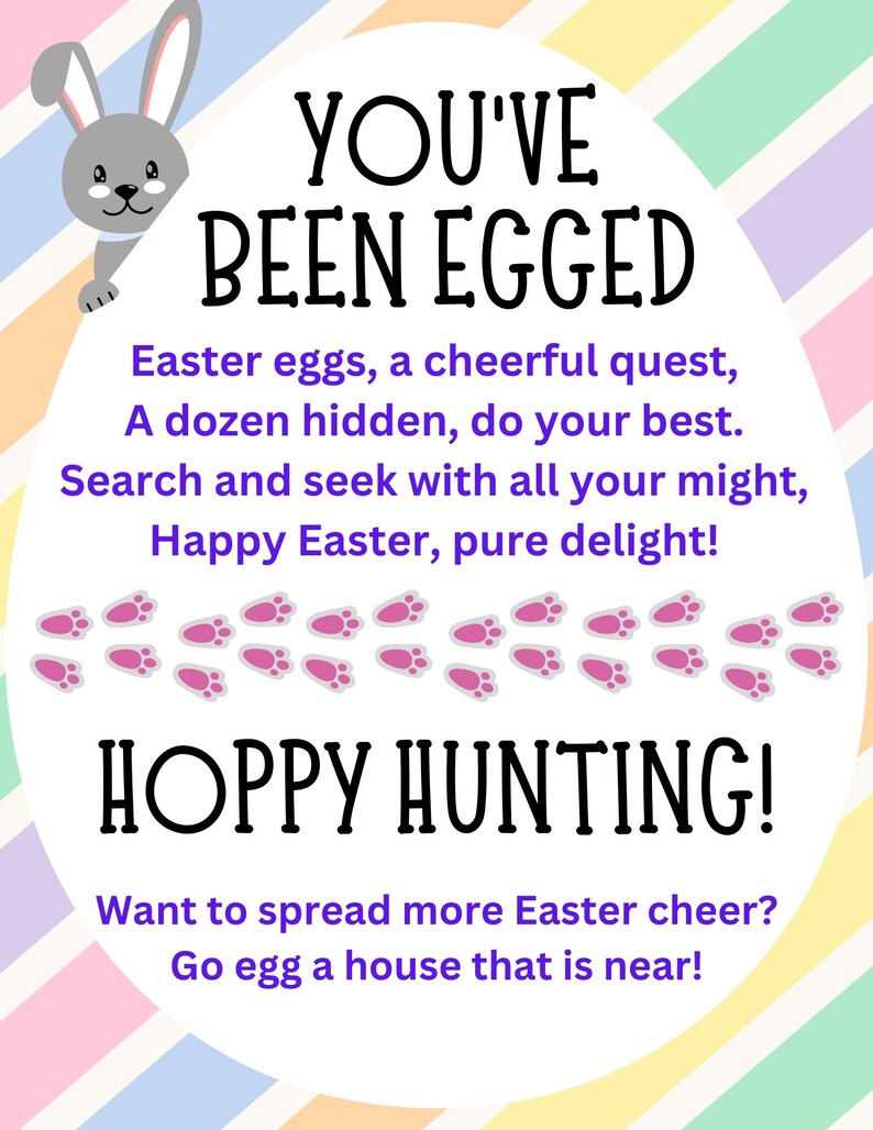 You've Been Egged Easter Game, Gift, Neighborhood Easter Egg Hunt ...