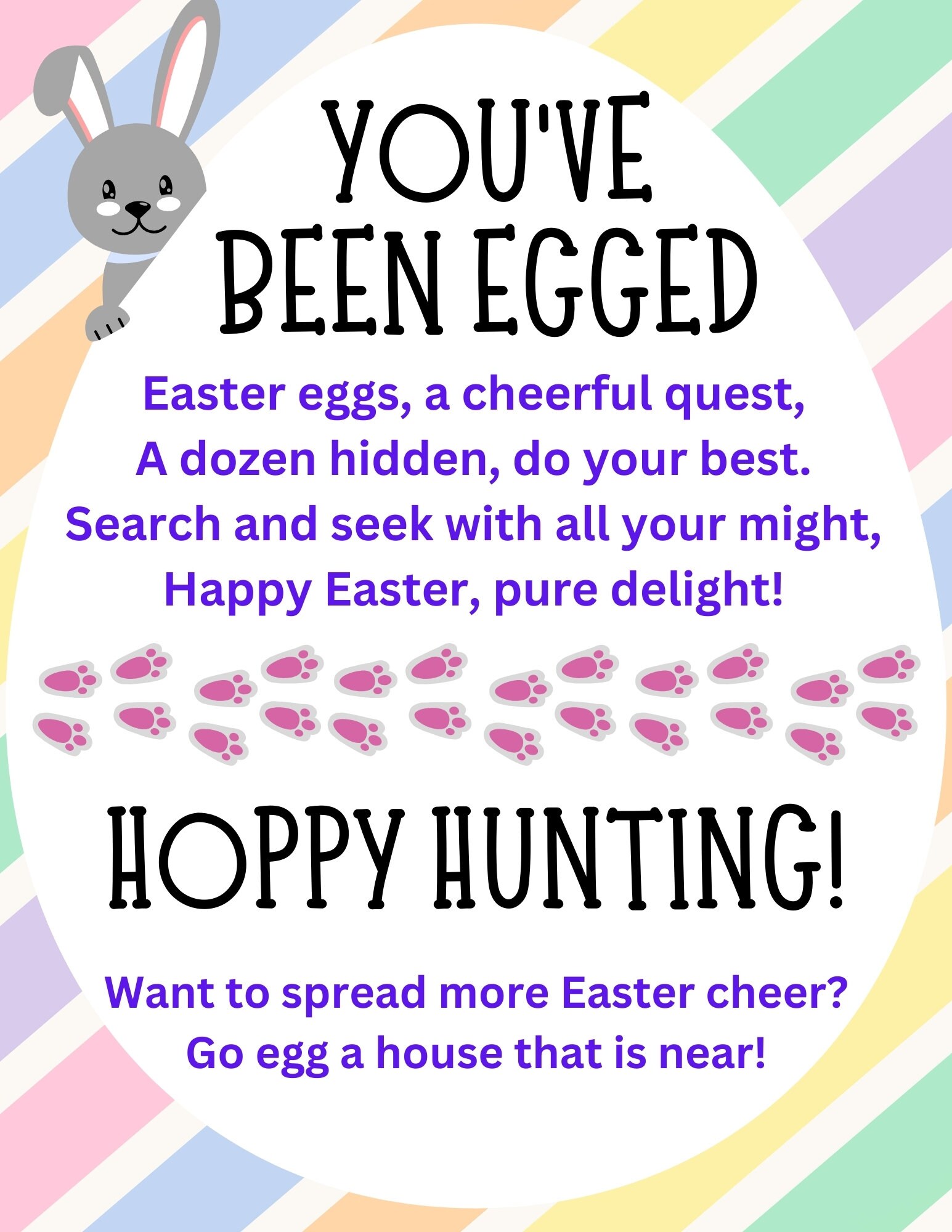 You've Been Egged Easter Game, Gift, Neighborhood Easter Egg Hunt ...