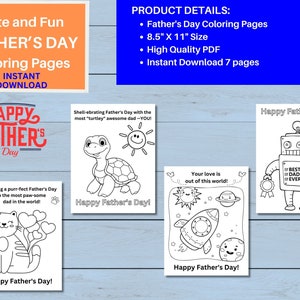 Father's Day Coloring Pages for Kids, Fun Craft Idea, Gift for Dad ...