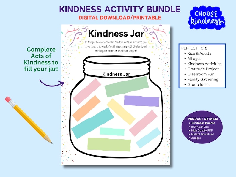 Kindness Activity Bundle, World/national Kindness Day, Class/family ...