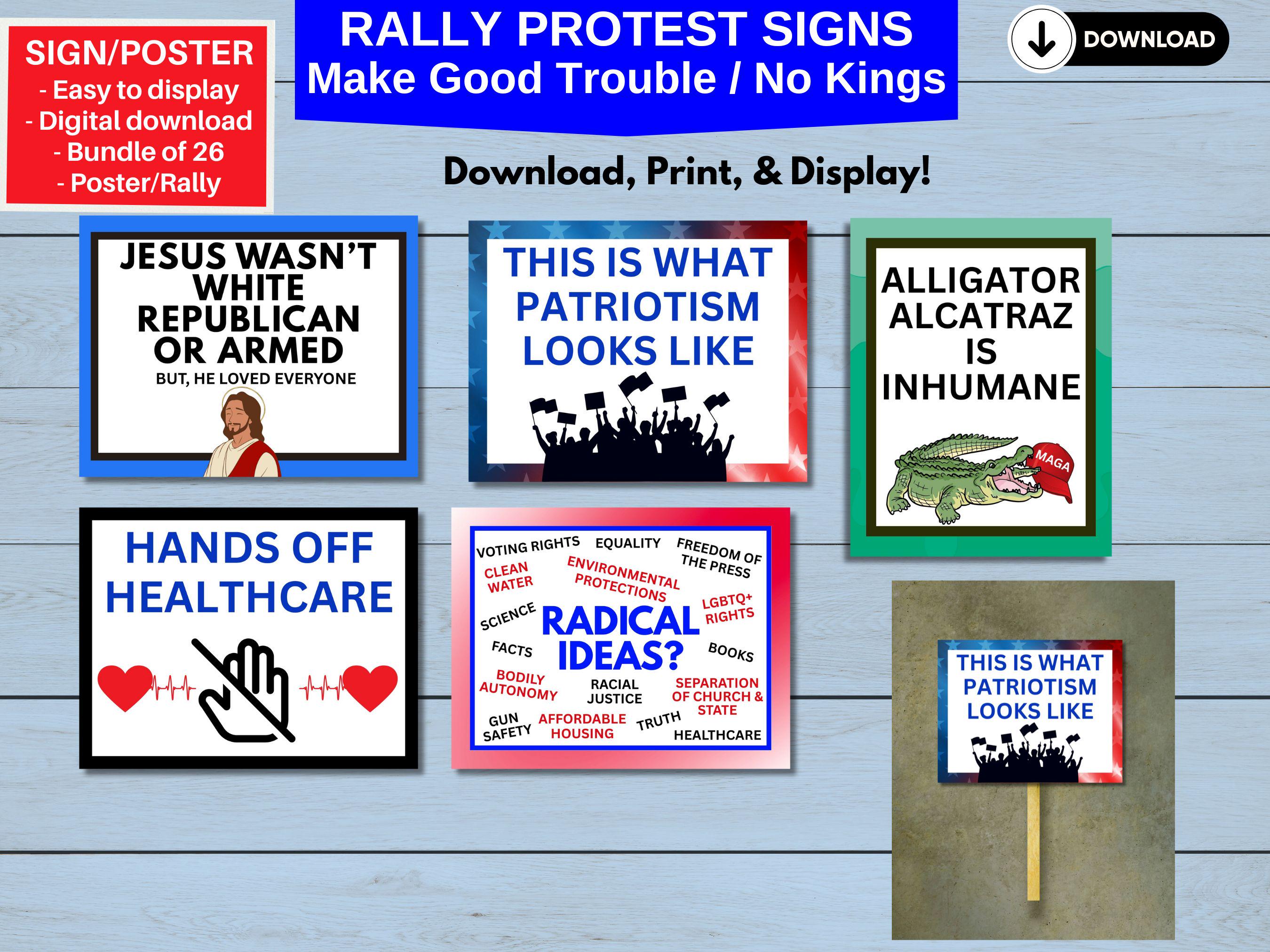 Rally Protest Signs Bundle, Digital Download , Make Good Trouble No ...