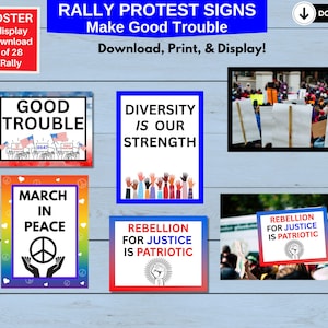 Make Good Trouble Protest Signs Bundle, July 17th Rally Posters, No ...