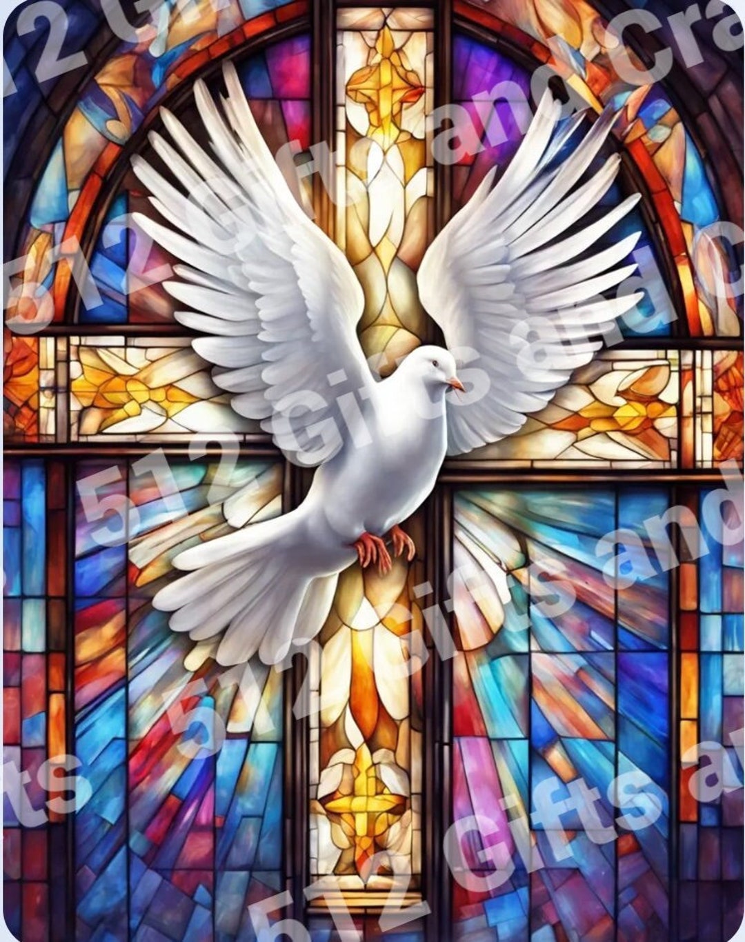 Holy Spirit/white Dove Image With Cross SVG, AI Files - Etsy