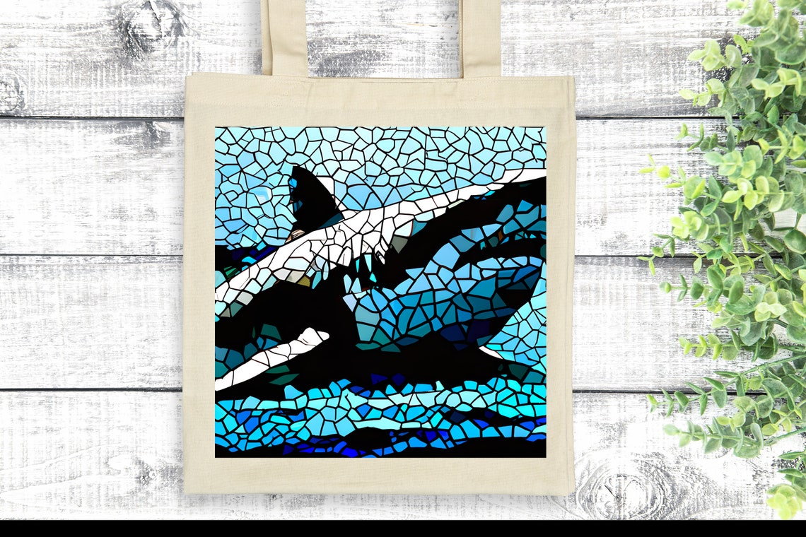 Image Great White Shark Mosaic Style, Stained Glass Design - Etsy