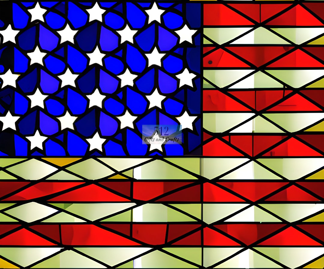Stained Glass American Flag for Sublimation Digital Image. - Etsy
