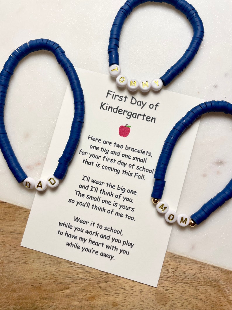 Back to School Mommy & Me Bracelet Set for Boys, First Day of School ...