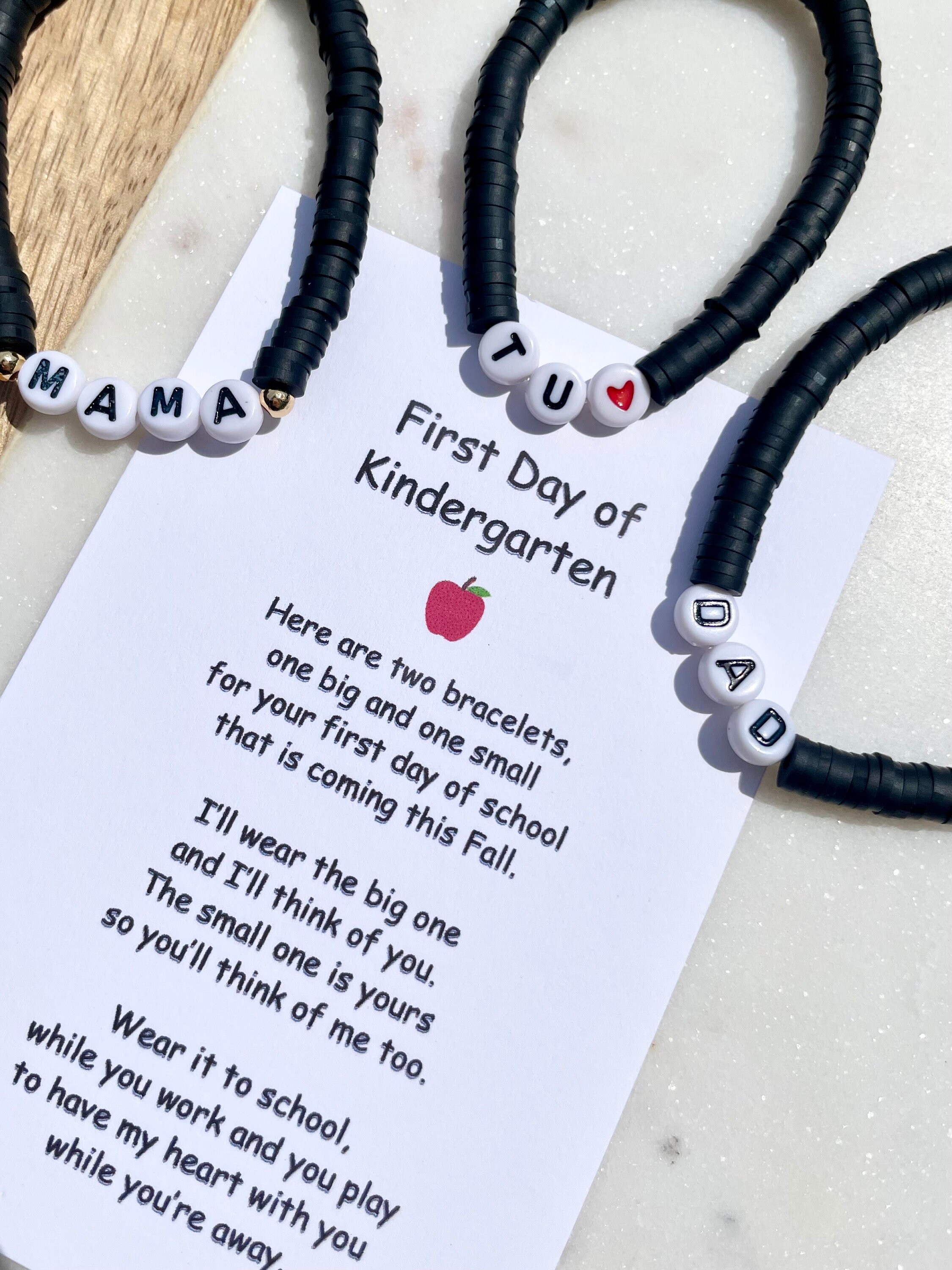 Back to School Mommy & Me Bracelet Set for Boys, First Day of School ...