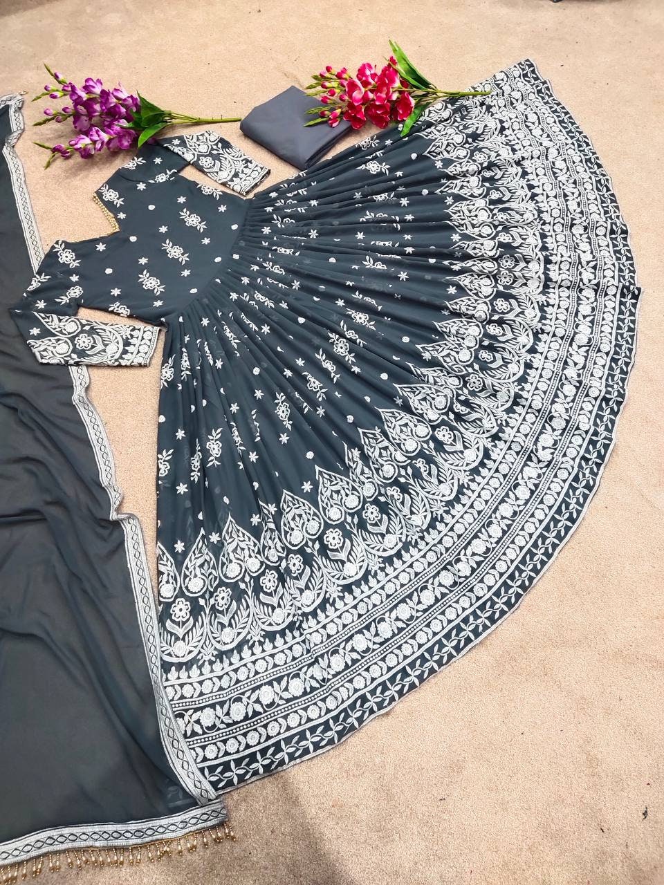 Launching New Designer Party Wear Look Heavy Embroidery Thread - Etsy