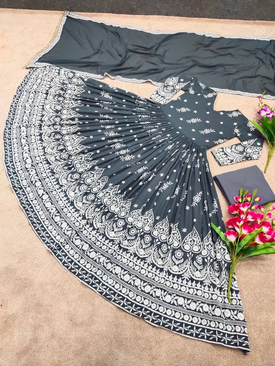 Launching New Designer Party Wear Look Heavy Embroidery Thread - Etsy