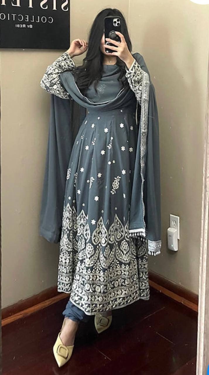 Launching New Designer Party Wear Look Heavy Embroidery Thread - Etsy