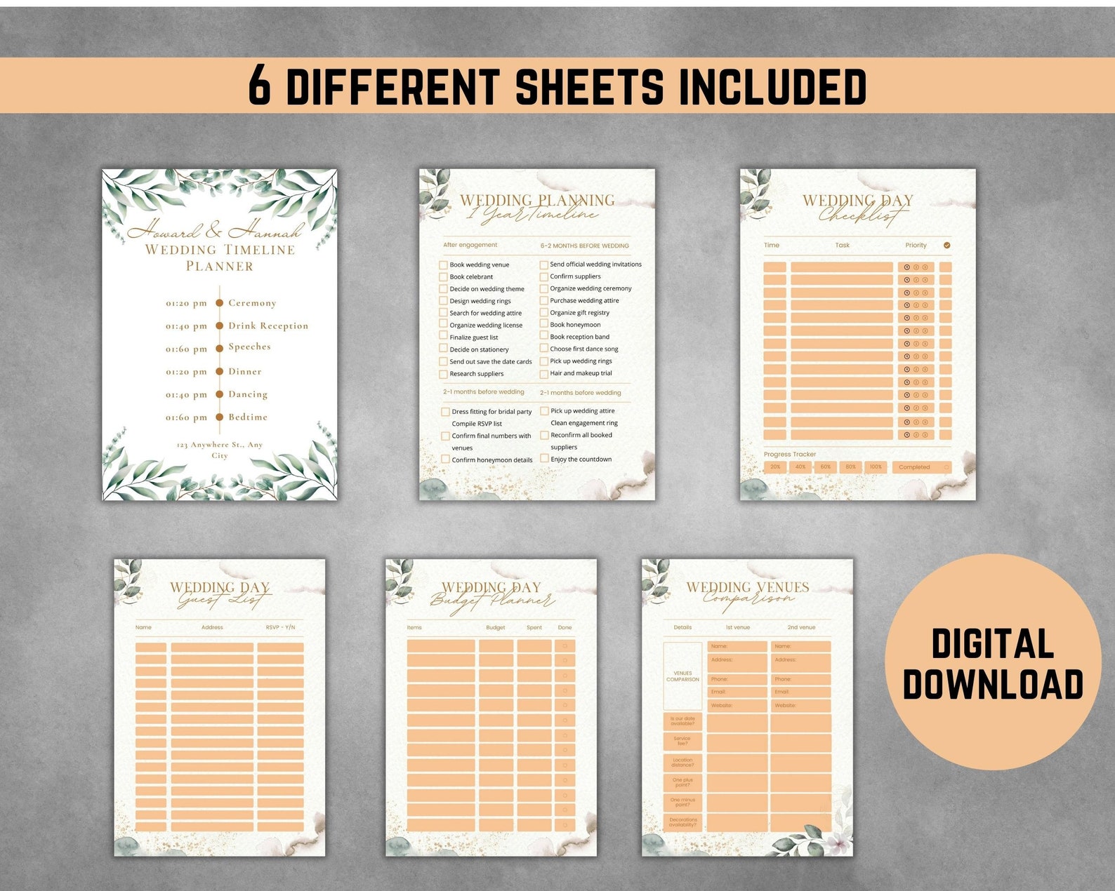 Wedding Planner Printable wedding Binder Template Wedding Planning Book ...