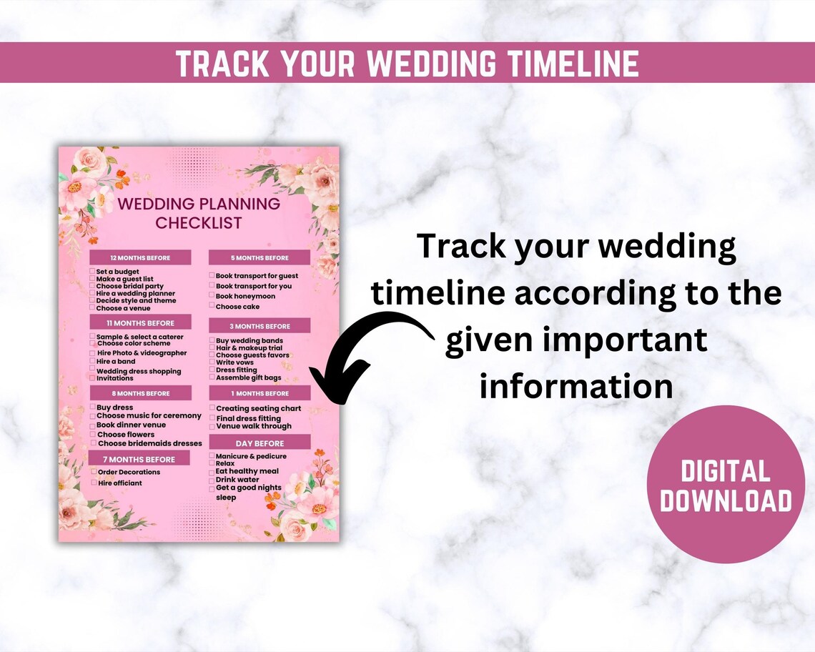 Wedding Planner Printable Printable Wedding Planner Pages - Etsy