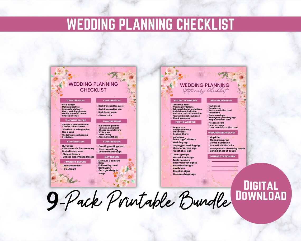 Wedding Planner Printable Printable Wedding Planner Pages - Etsy
