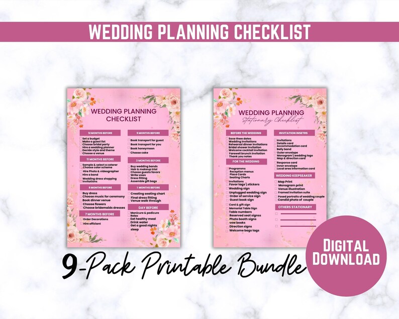 Wedding Planner Printable Printable Wedding Planner Pages - Etsy