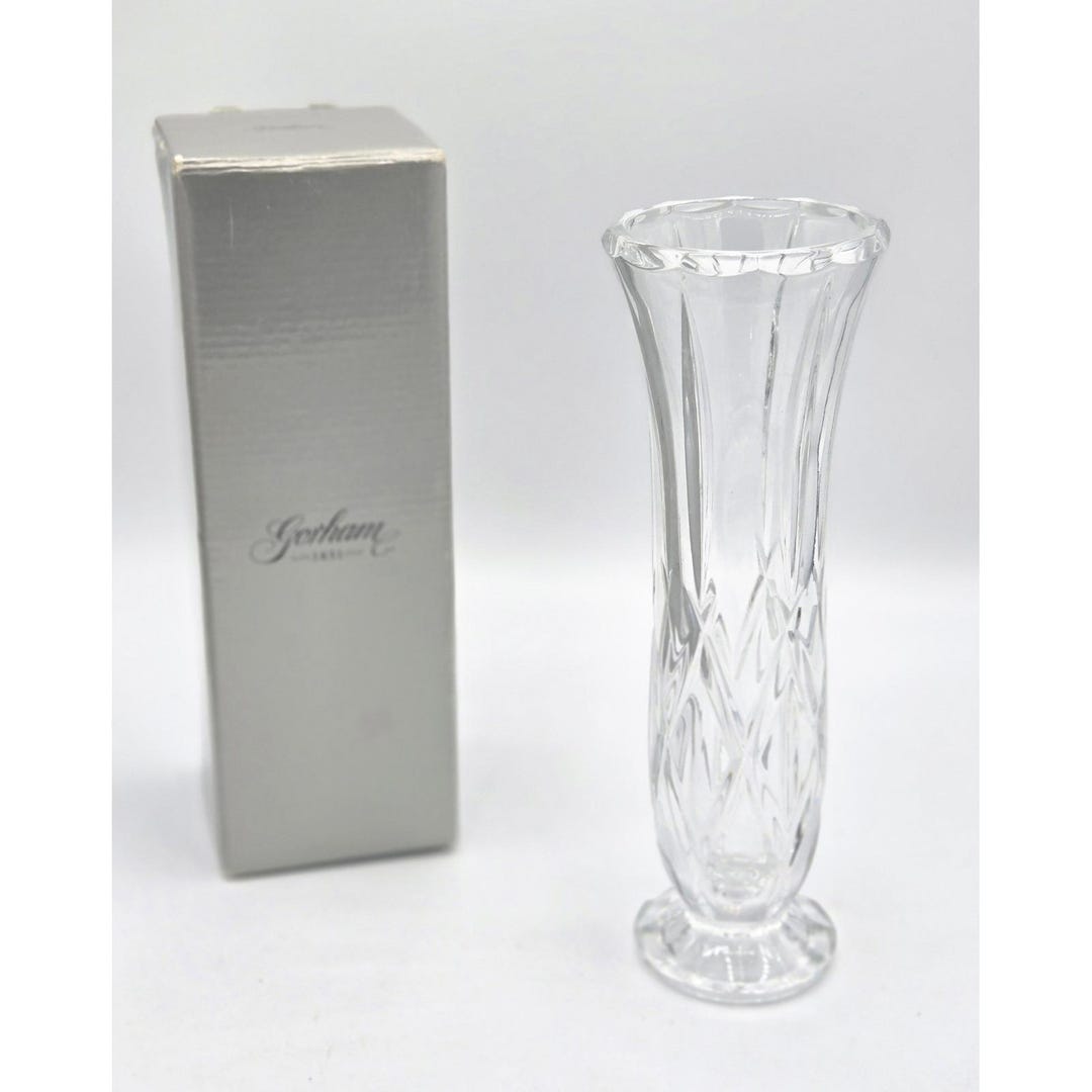 Elegant Gorham "lady Anne" 8" Crystal Bud Vase With Original Box! - Etsy