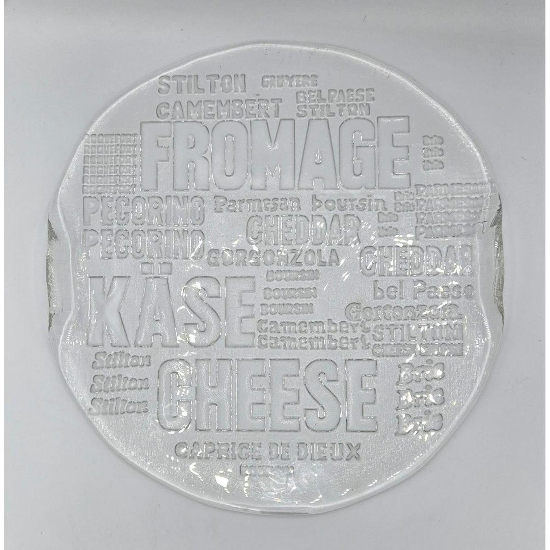 Vintage Embossed Glass Cheese Platter - 12.5" Diameter - Etsy