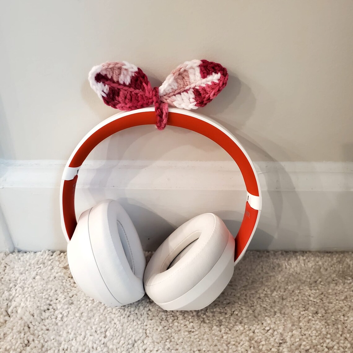 Crochet Sprout Leaf for Headphones 1 Pcs, Multipurpose Tie, Marble Yarn ...
