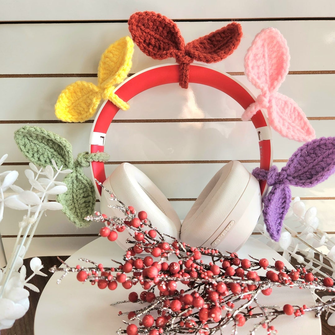 1 Pcs Crochet Leaf Sprout Headphones Accessory, Gift for Gamer ...