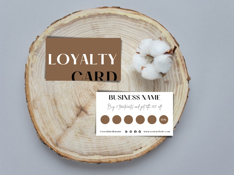 Boho Loyalty Punch Card Template, Modern Customer Stamp Card, Printable ...
