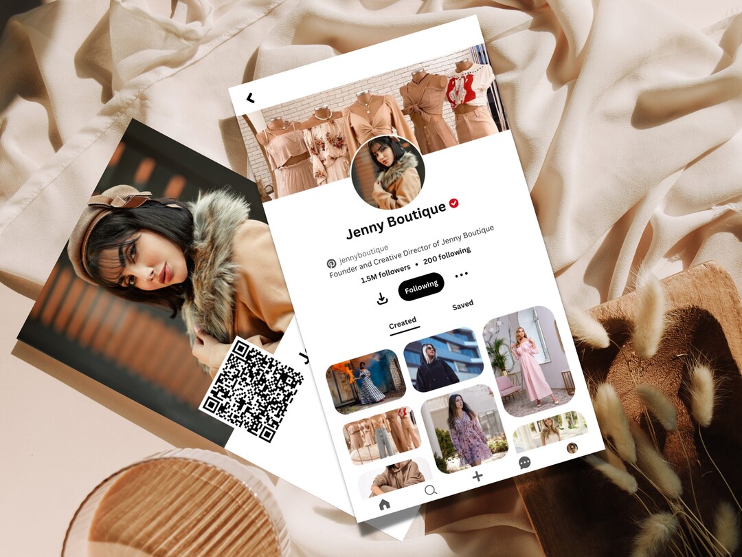 2024 Pinterest Business Card for Boutique Business, Pinterest Business ...