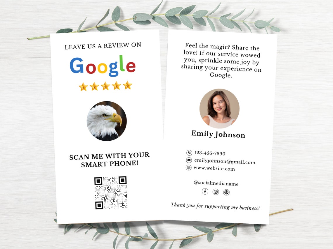 Elegant Google Review Business Card Template, Google Review Card ...