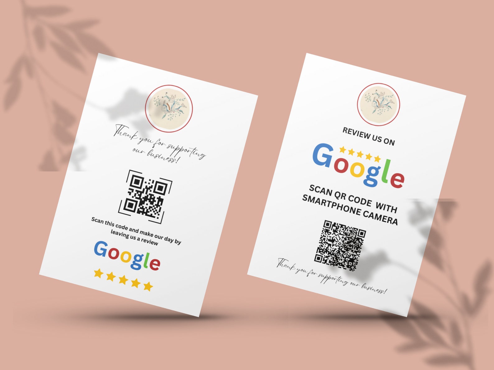 Small Business Google Review Card Template, Google Review Sign ...