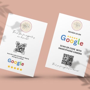 Small Business Google Review Card Template, Google Review Sign ...