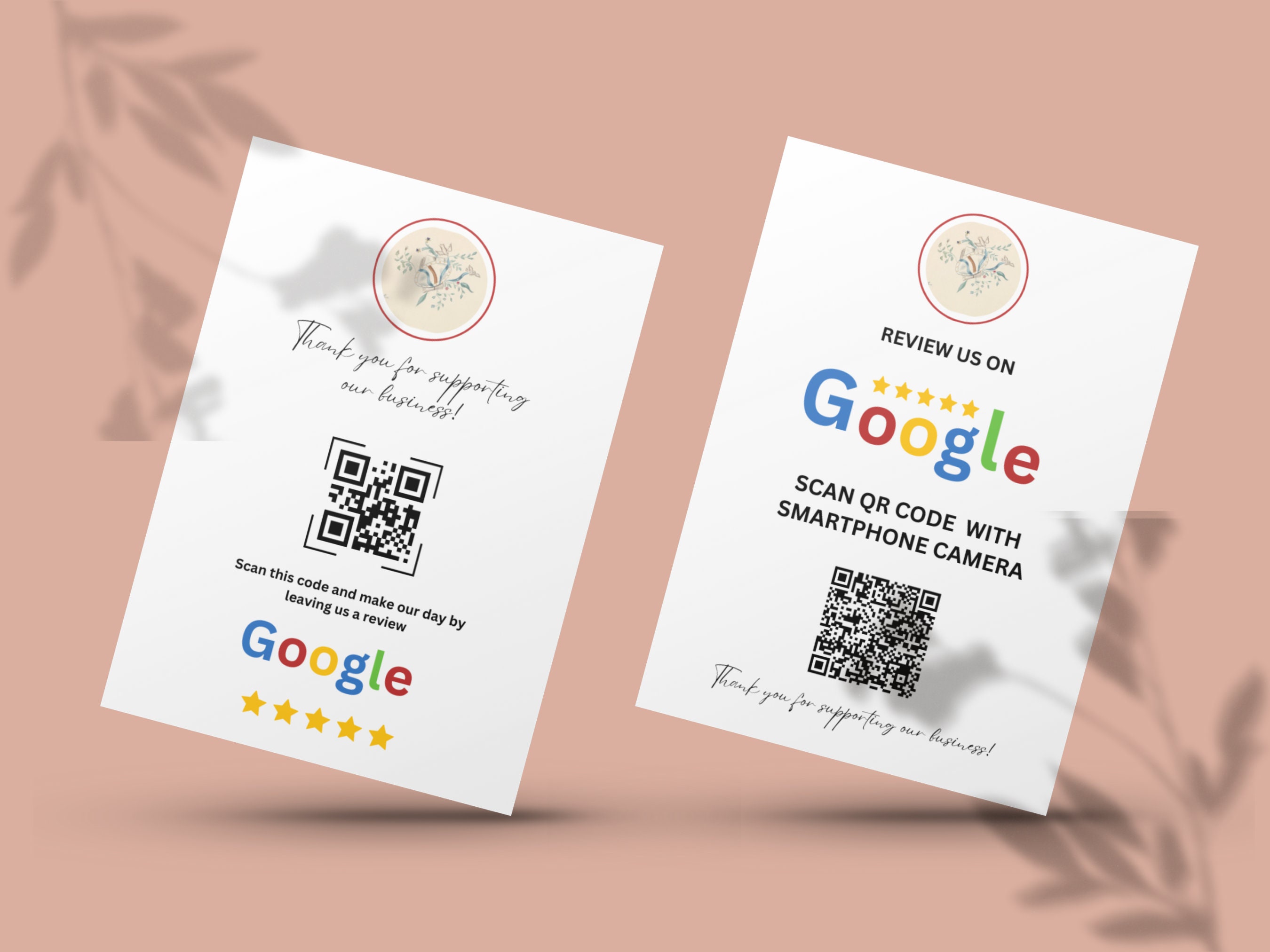 Small Business Google Review Card Template, Google Review Sign ...