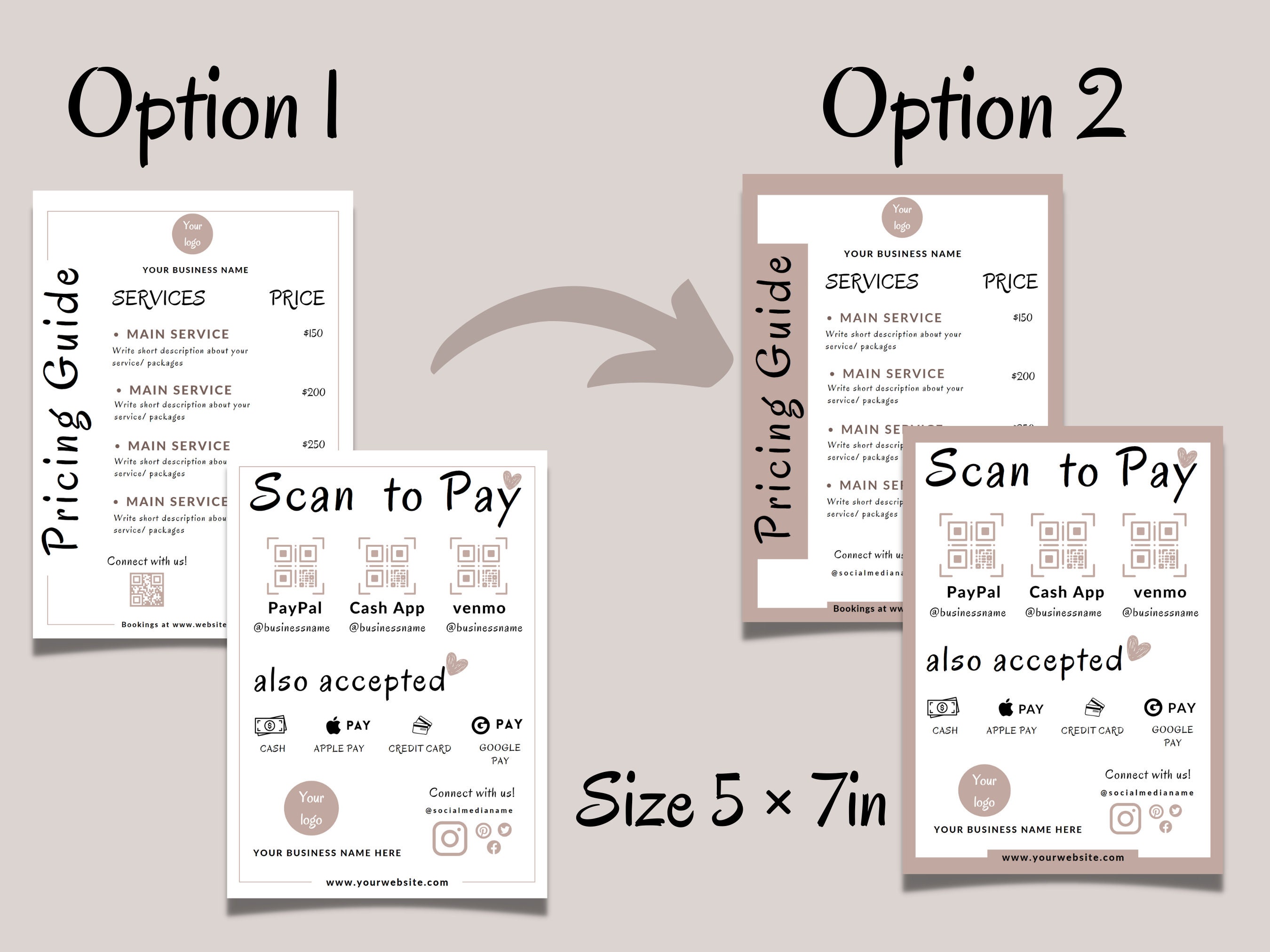 Editable Price List Template, Scan to Pay Sign, Instagram Price List ...