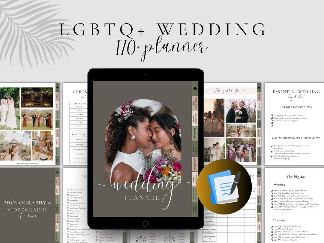 GOODNOTES LGBTQ Wedding Planner, Lesbian Wedding Day Binder, Wedding ...