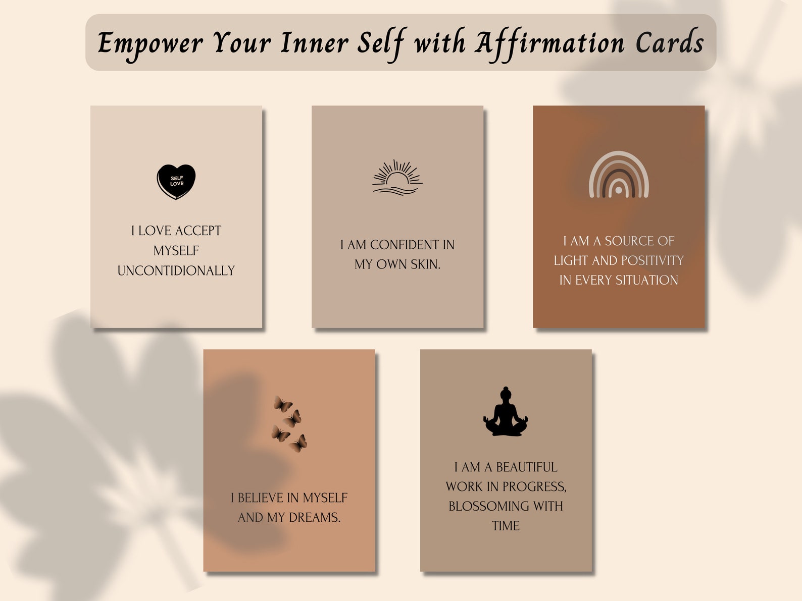 Self-care Affirmation Cards, Self-love Affirmation Cards, Adult Daily ...