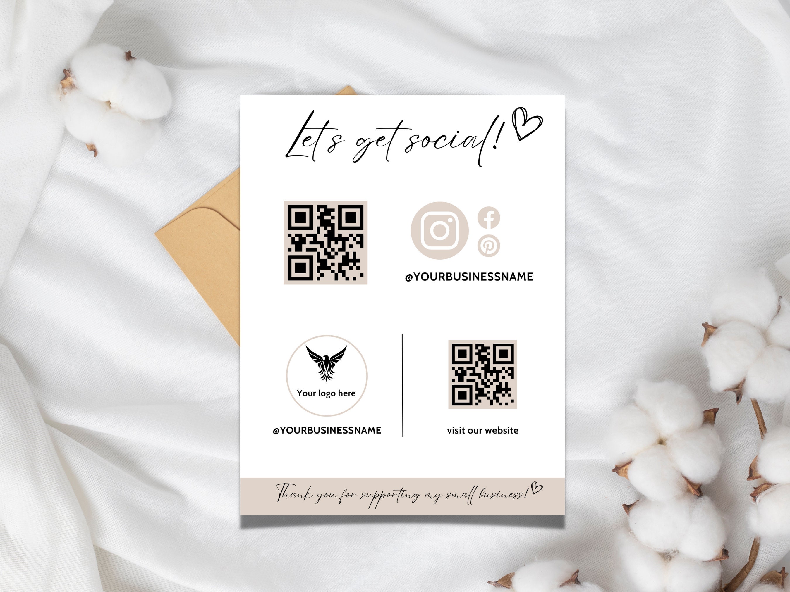 Minimalist Social Media Sign Template, Facebook Instagram Sign Template ...