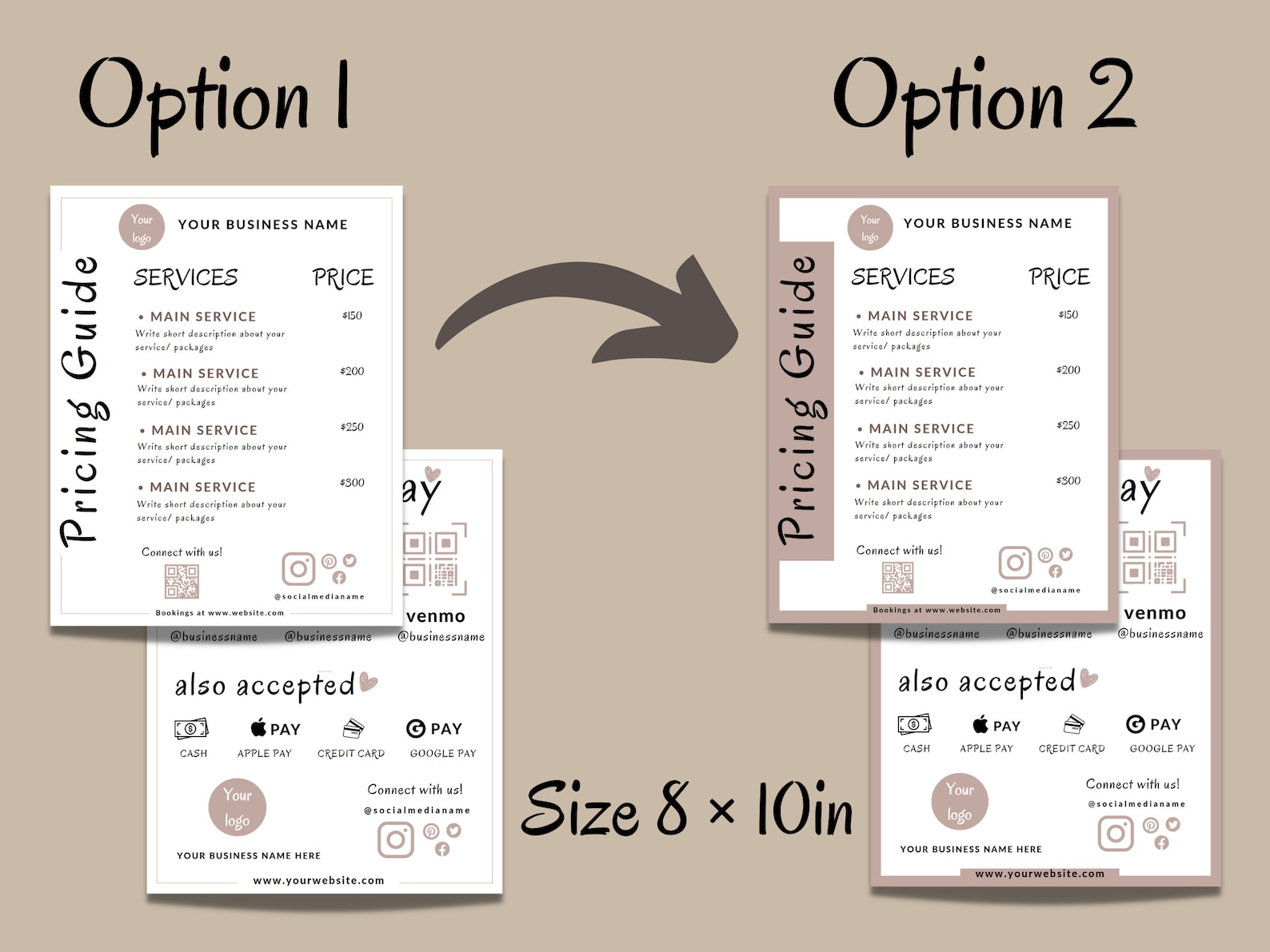 Editable Price List Template, Scan to Pay Sign, Instagram Price List ...