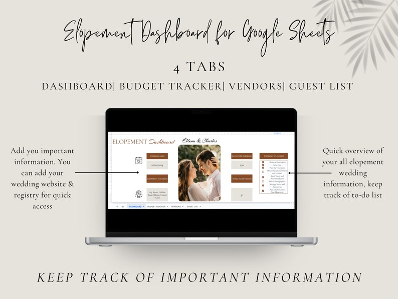 Canva Google Sheets Elopement Planner Bundle, Elopement Day Binder ...