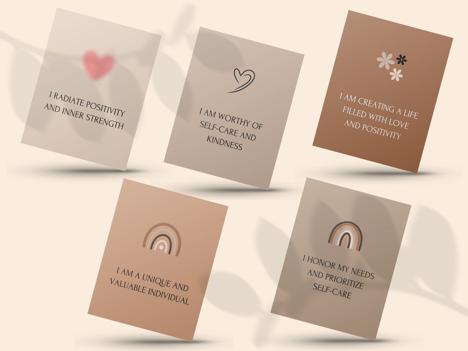 Self-care Affirmation Cards, Self-love Affirmation Cards, Adult Daily ...