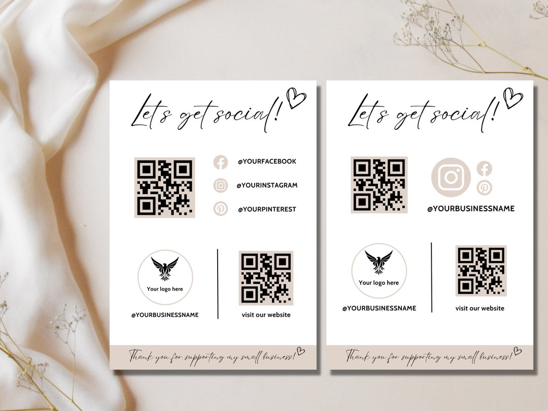 Minimalist Social Media Sign Template, Facebook Instagram Sign Template ...