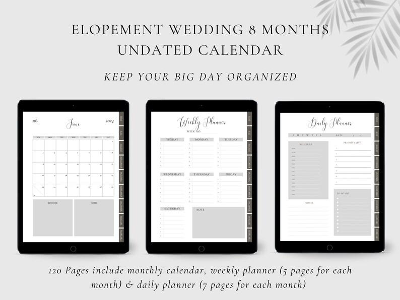 Goodnotes, Google Sheets Elopement Wedding Planner Bundle, Elopement ...