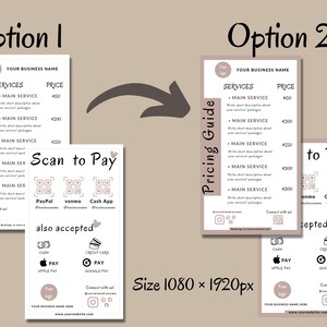Editable Price List Template, Scan to Pay Sign, Instagram Price List ...