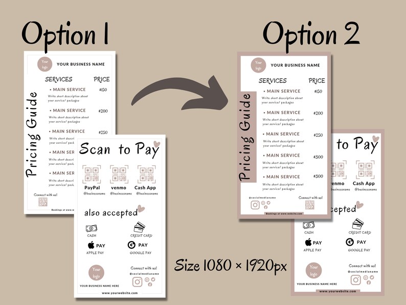 Editable Price List Template, Scan to Pay Sign, Instagram Price List ...