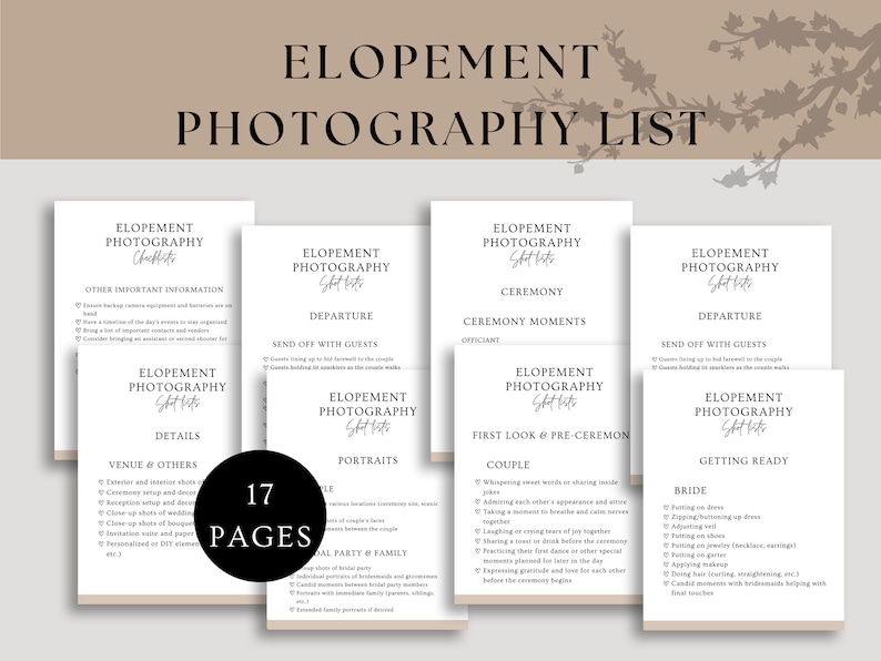 Elopement Photography Shot Lists, Elopement Wedding Photographer ...
