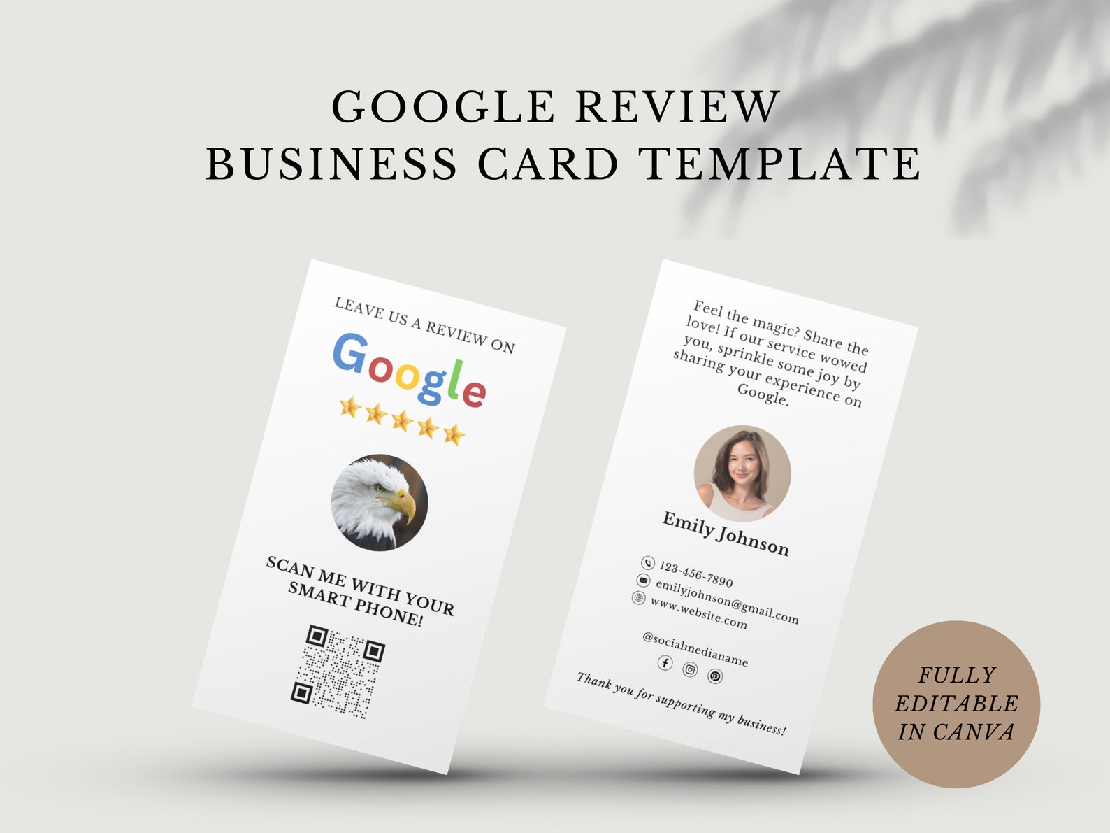 Elegant Google Review Business Card Template, Google Review Card ...