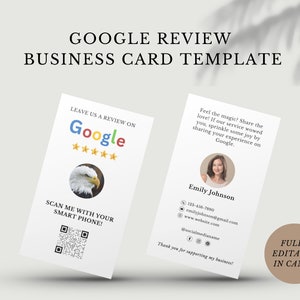 Elegant Google Review Business Card Template, Google Review Card ...
